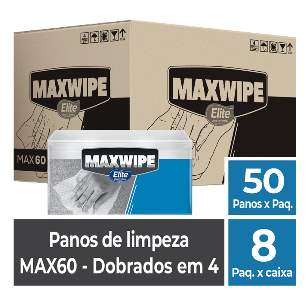 Pano Multiuso Maxwipe Dobrado Max60 - 8 Pacotes com 50 panos ...