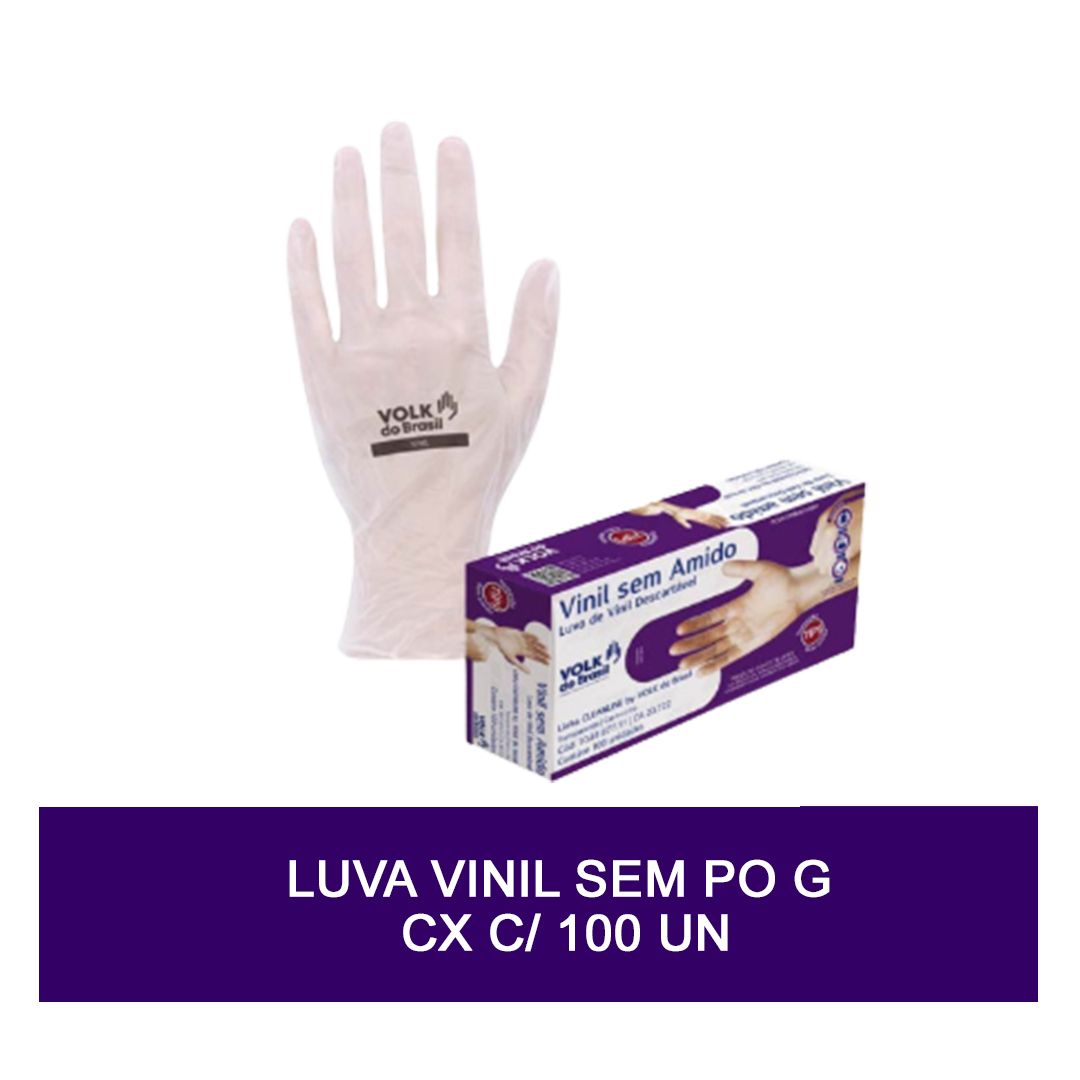 Luva Vinil Sem Po G Cx C/ 100 Un - Melhoramentos Higiene