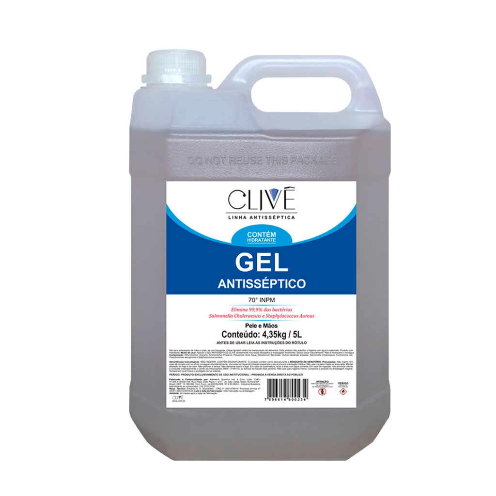 Álcool em gel 70º 5L - Melhoramentos Higiene