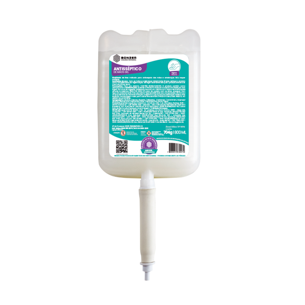 Álcool Gel 70º Antisséptico Bonzer 800 ml - Melhoramentos Higiene