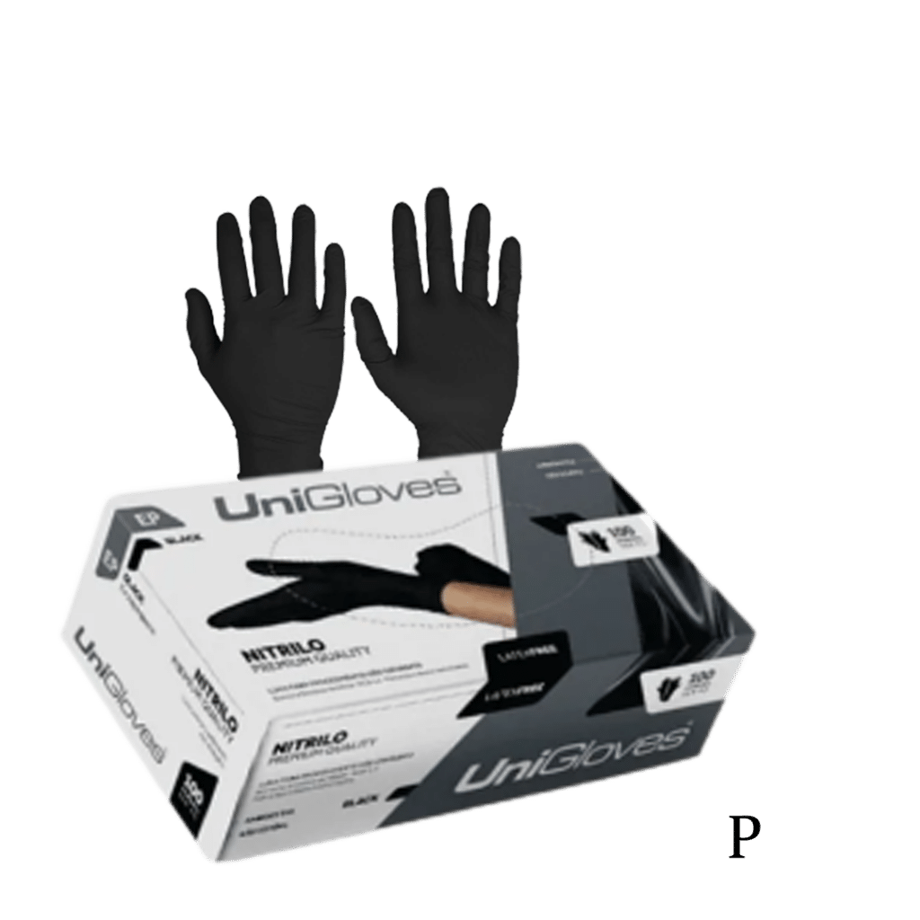 Luva de procedimento nitrilo preta premium - tamanho P - Melhoramentos Higiene